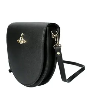 VIVIENNE WESTWOOD Saffiano Leather Saddle Crossbody Bag