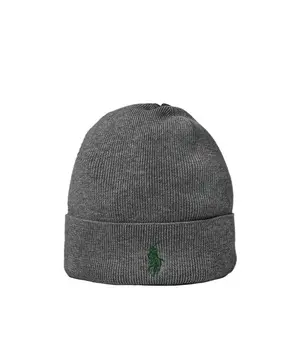 Polo Ralph Lauren Ribbed Beanie With Embroidered Pony Logo - Black