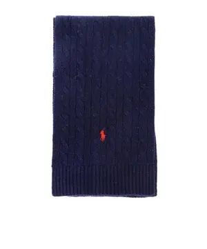 Polo Ralph Lauren Pony Pattern Knitted Scarf - Black