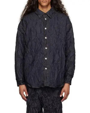Acne Studios Crinkled Denim Shirt Jacket