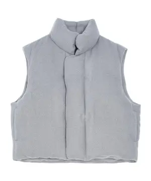 Auralee Wool Blend Collared Down Vest