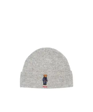 Polo Ralph Lauren Embroidered Bear Beanie - Gray