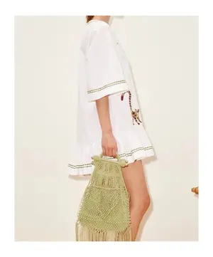 ALEMAIS Camelia Embroidered Ruffled Dress - Ivory