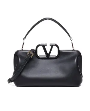 Valentino Garavani Vlogo Signature Leather Clutch