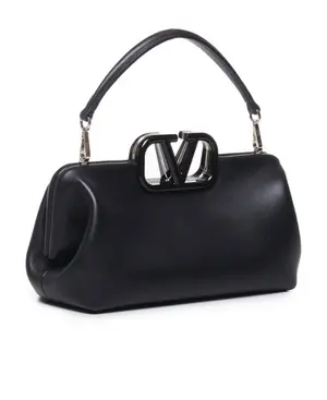 Valentino Garavani Vlogo Signature Leather Clutch