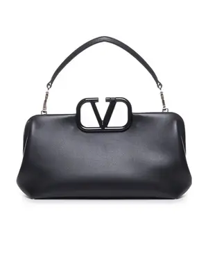 Valentino Garavani Vlogo Signature Leather Clutch