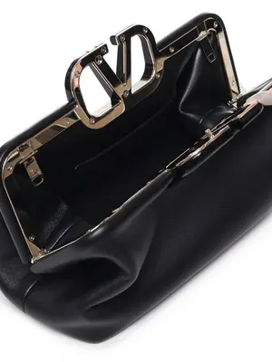 Valentino Garavani Vlogo Signature Leather Clutch