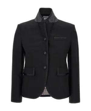 Thom Browne Notched Lapel Fitted Jacket