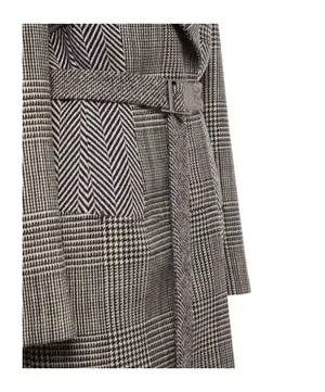 TOM FORD Prince Of Wales Wool Belted Midi Coat