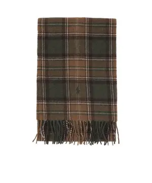 Polo Ralph Lauren Double-sided Plaid Tassel Scarf - Black
