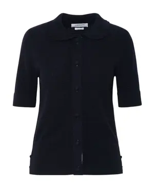 Thom Browne Short Sleeve Buttoned Knit Polo Shirt