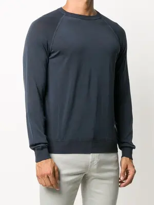 DRUMOHR Raglan Sleeve Crew Neck Cotton Jumper