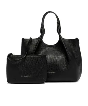 GIANNI CHIARINI Dua Maxi Grain Leather Handheld Bag - Black