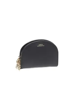 A.p.c. Zippered Key Pouch With External Key Ring - Black