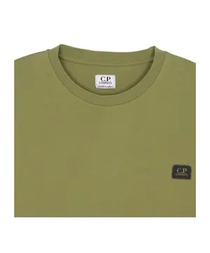 C.P. COMPANY Crewneck T-shirt With Logo Detail - Green