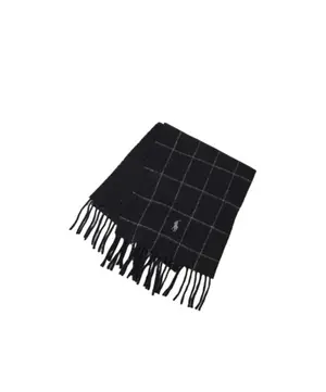 Polo Ralph Lauren Double-sided Plaid Tassel Scarf - Black