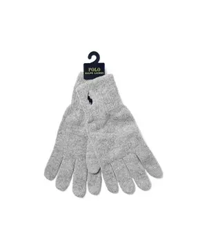Polo Ralph Lauren Knitted Gloves With Pony Pattern - Black
