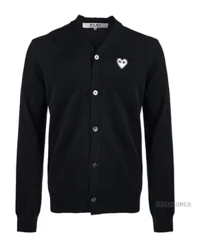 Comme Des Garçons Long-sleeved Knitted Cardigan