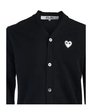Comme Des Garçons Long-sleeved Knitted Cardigan