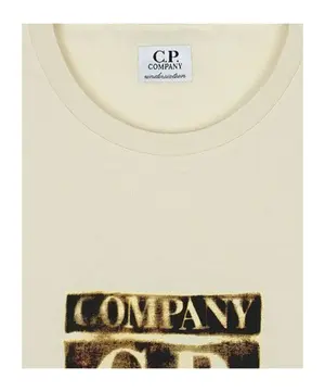 C.P. COMPANY Crewneck Logo Print T-shirt - White