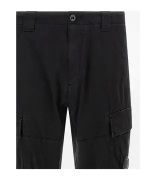 C.P. COMPANY Satin Cargo Pants - Black