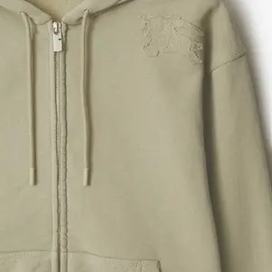 Burberry Ekd Cotton Zip-up Hoodie - Moss