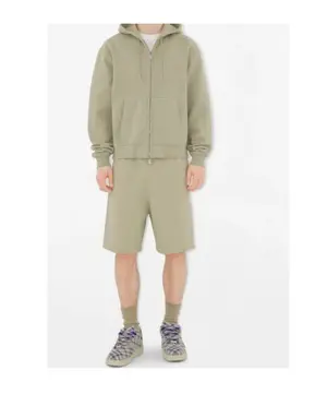 Burberry Ekd Cotton Zip-up Hoodie - Moss