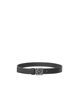 Loewe Chunky Anagram Belt In Supple Grained Calfskin - Black