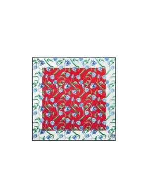 Kenzo Tulip Square Scarf - Cherry