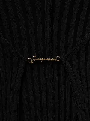 Jacquemus Ribbed Knit Logo Cardigan