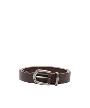 Brunello Cucinelli Textured Buckle Belt - Black