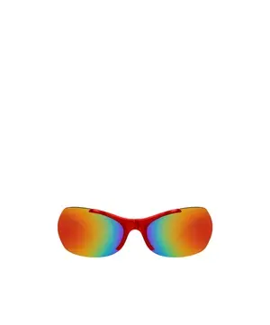 Balenciaga Wraparound Frame Sunglasses - Red