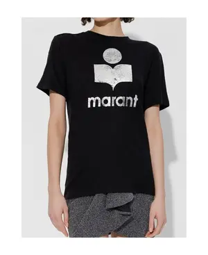 Isabel Marant Étoile Short-sleeved T-shirt With Round Neck And Logo Pattern