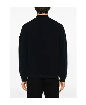 Stone Island Compass Motif Mock Neck Layered Sweatshirt