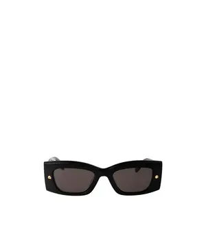 Alexander McQueen Rectangle Frame Sunglasses - Black