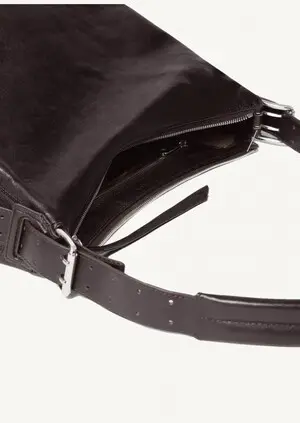 LEMAIRE Small Belted Hobo Bag - Dark Chocolate