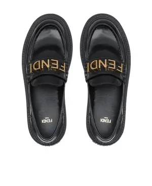Fendi Logo Plaque Slip-on Loafers With Raised Soles