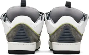 LANVIN Curb Leather Sneakers - White/grey
