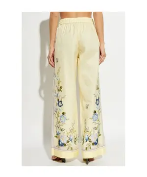 SELF-PORTRAIT Floral Print Palazzo Pants