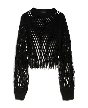 Max Mara Hollow Wool Sweater With Rhinestones