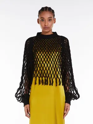 Max Mara Hollow Wool Sweater With Rhinestones