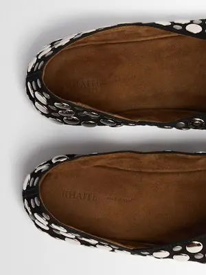 Khaite Jane Studded Leather Ballerina Flats - Black