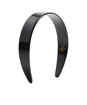 Valentino Garavani Vlogo Signature Embellished Headband - Black