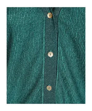 Momoni Long Sleeve V-neck Knitted Lurex Cardigan