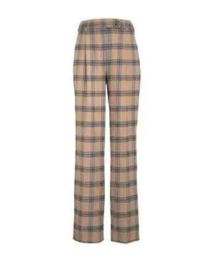 Zimmermann Plaid Wool Belt Loop Casual Pants