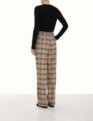 Zimmermann Plaid Wool Belt Loop Casual Pants