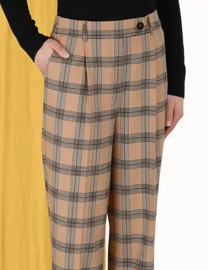 Zimmermann Plaid Wool Belt Loop Casual Pants
