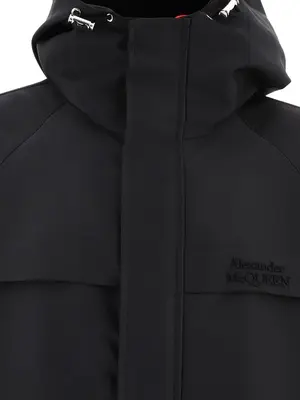 Alexander McQueen Logo Embroidered Hooded Casual Jacket