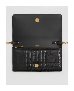 Burberry Lola Sequin Embellished Wallet-on-strap