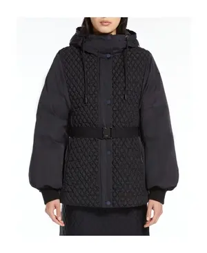 Max Mara Hooded Down Jacket With Belt